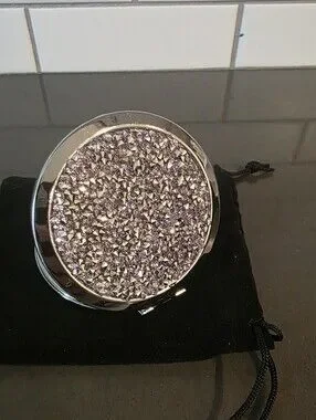 Accessories | Gold Crystal Compact Mirror | Poshmark